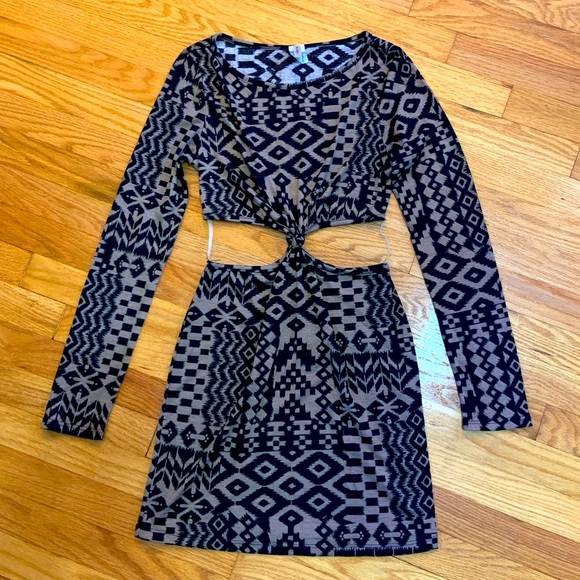 Misope | Dresses | 35 Aztec Cut Out Mini Dress | Poshmark